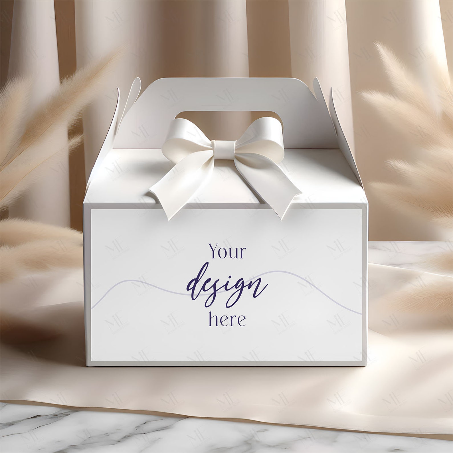 Baby Shower Gift Box Mockup, Birthday Gift Box Mockup, Boho Gable Box ...