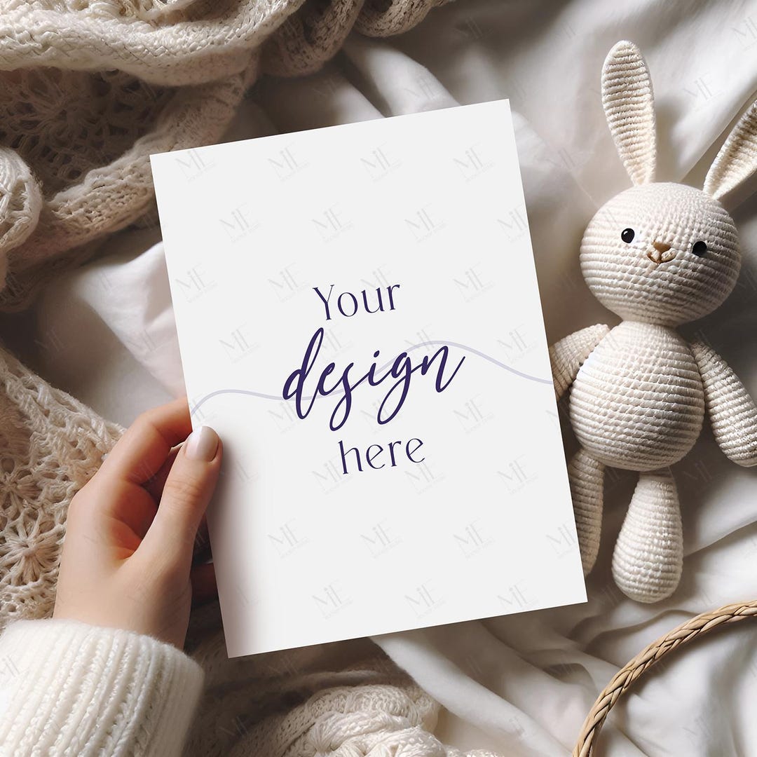 Baby Shower Invitation Mockup, Birthday Party Invite Card Mockup ...
