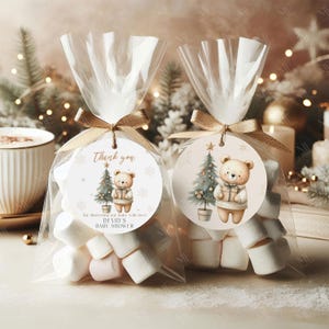 Chrictmas Favor Tag Mockup, Marshmallow Tag Mockup, S'mores Gift Tags ...