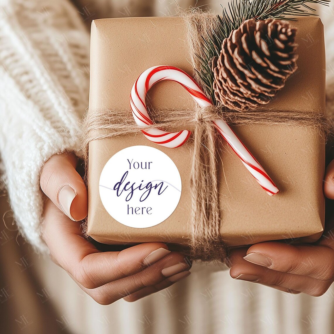 Sticker Gift Box Mockup, Holiday Sticker Mock-up, Craft Box Mockup ...