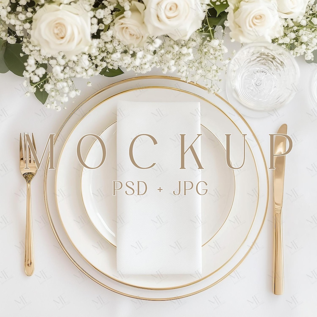 Wedding Napkin Mockup, Cloth Napkin PSD, Elegant Table Template - Etsy