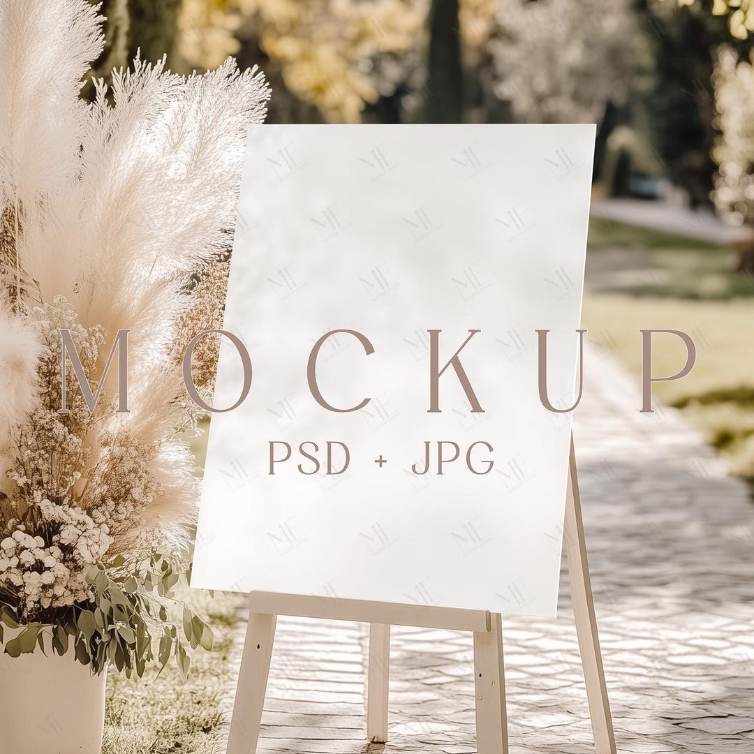 Welcome Sign Mockup, Event Sign Mockup, Boho Poster PSD Mockup, 18x24 ...