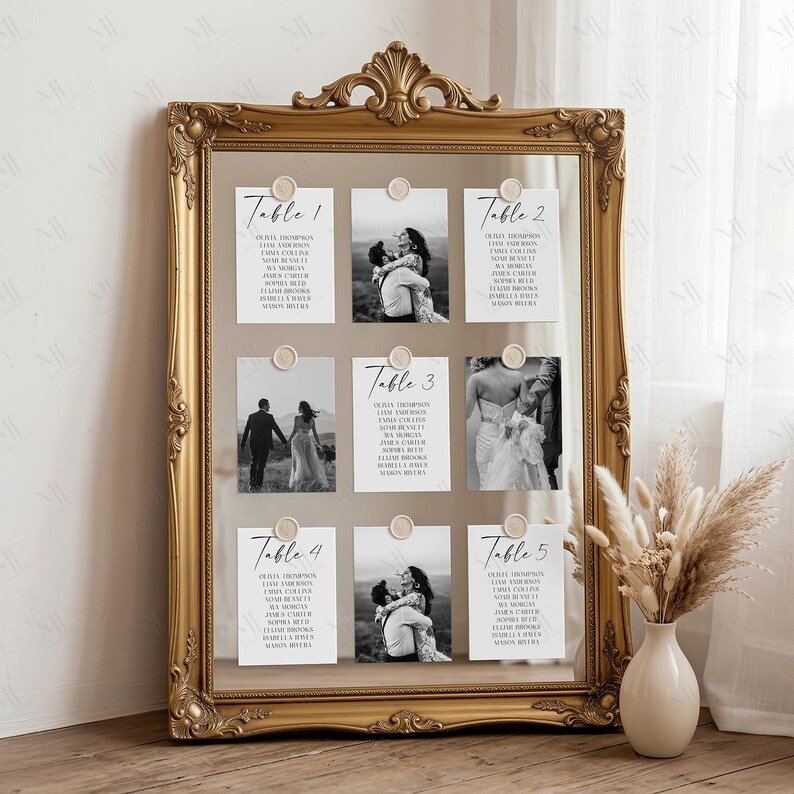 Seating Chart Mockup, Wedding Card Display Frame Template, Mirror Place ...