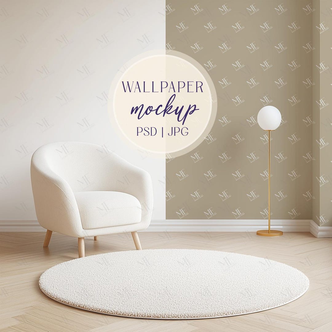 Wallpaper Mockup, Wall Mural Mockup, Interior Wall Display PSD ...
