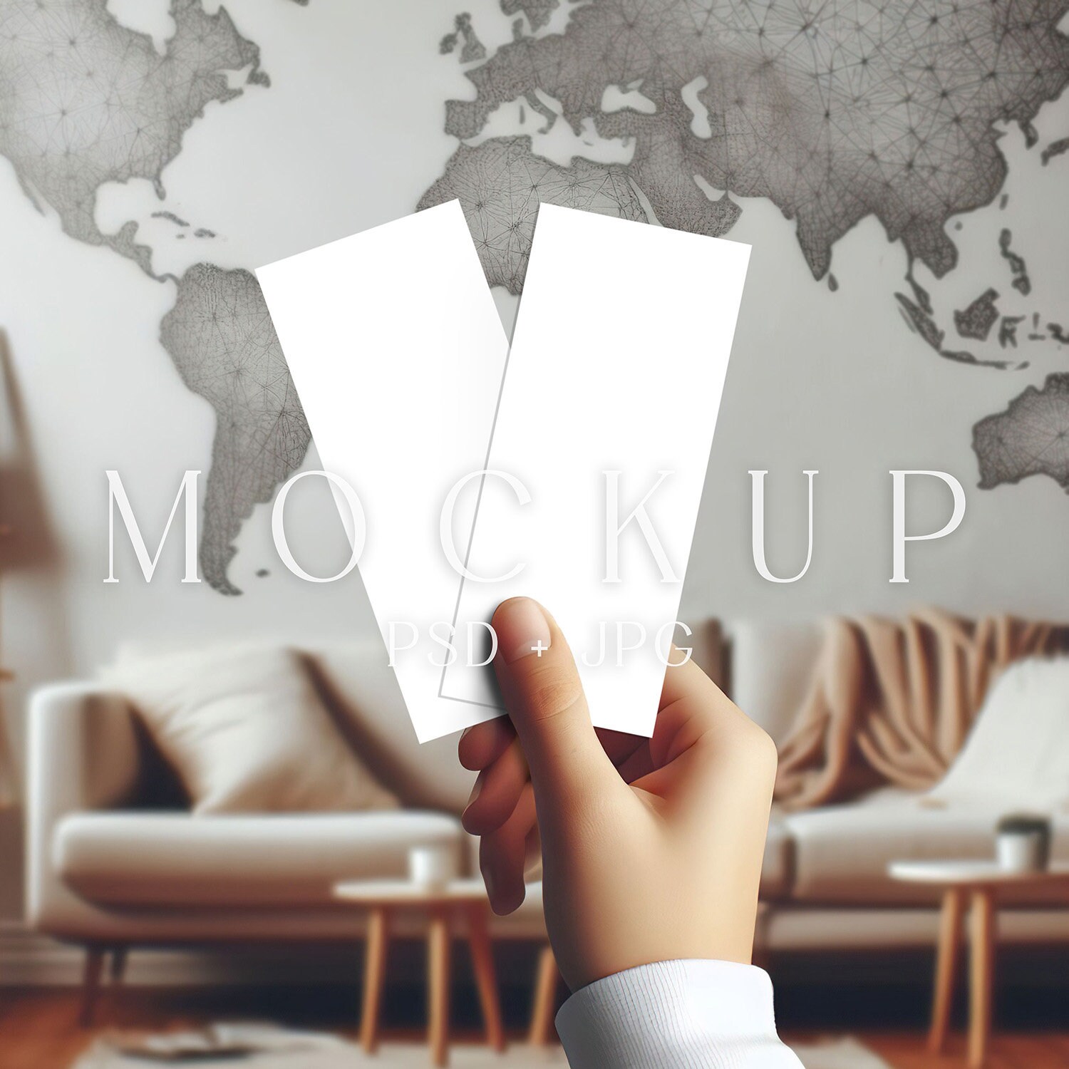 Boarding Pass Mock Up, Surprise Trip Ticket 7x3 Mockup, Card in Hand ...
