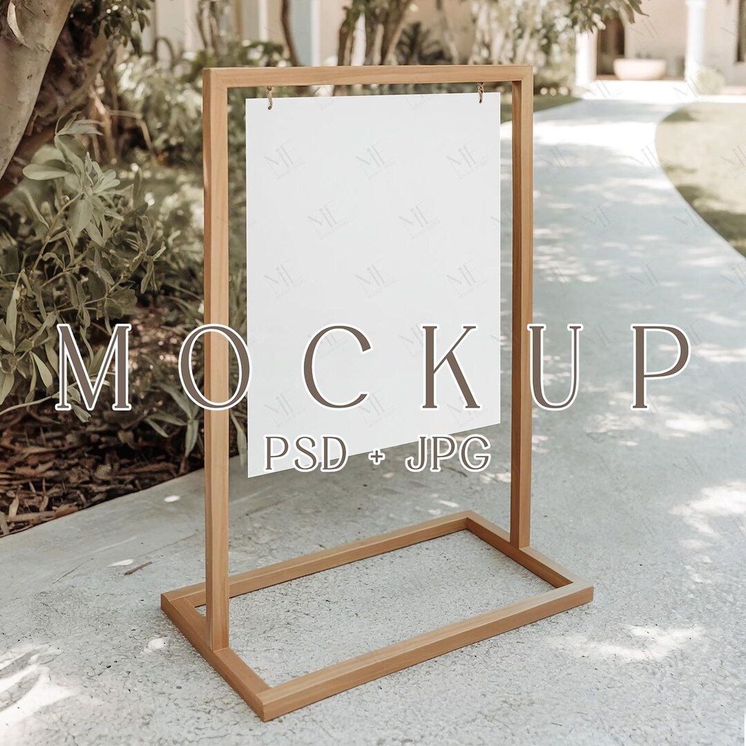 Wedding Welcome Sign Mockup, A1 Poster Banner Mockup PSD, Elegant ...