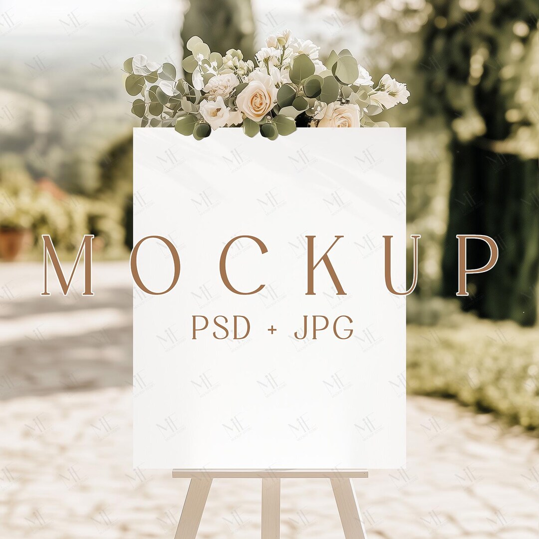Welcome Sign Mockup, Poster Mockup, Easel Sign Mockup, 16x20 Welcome ...