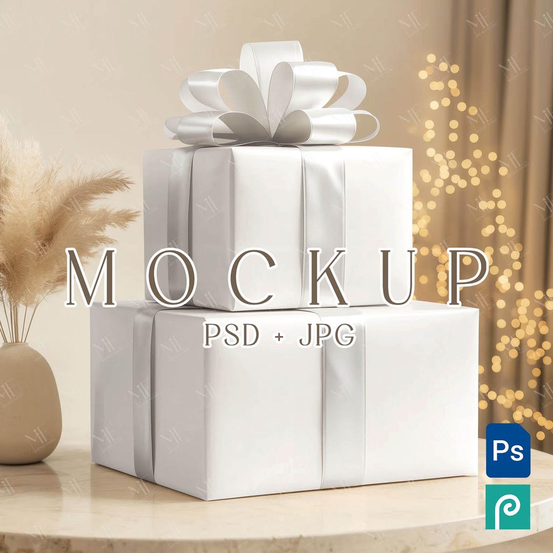 Gift Wrap Paper Mockup, Square Packaging Wrapping Papers Template, Box ...