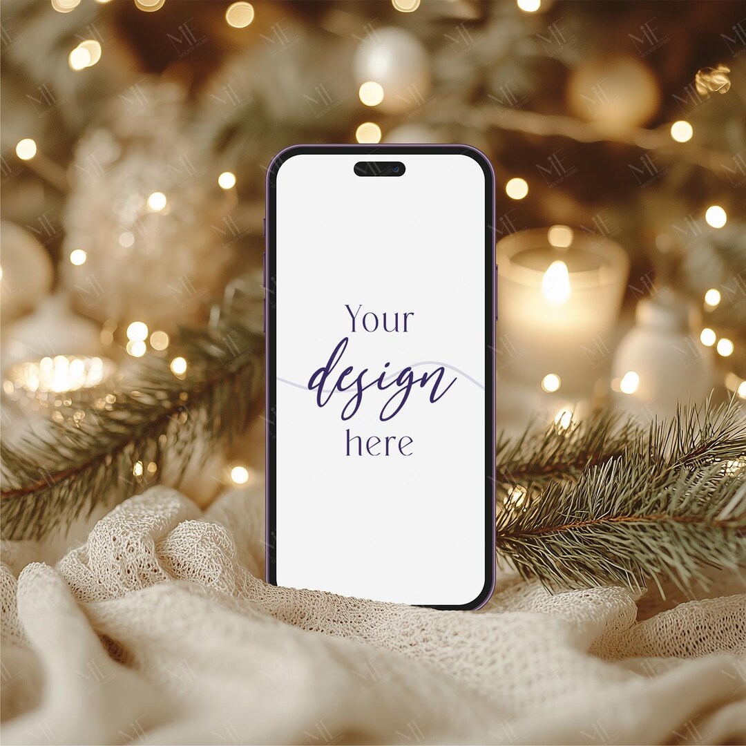15 iPhone Screen Mockup, Device Invite Mockup, Chrictmas Phone Evite ...
