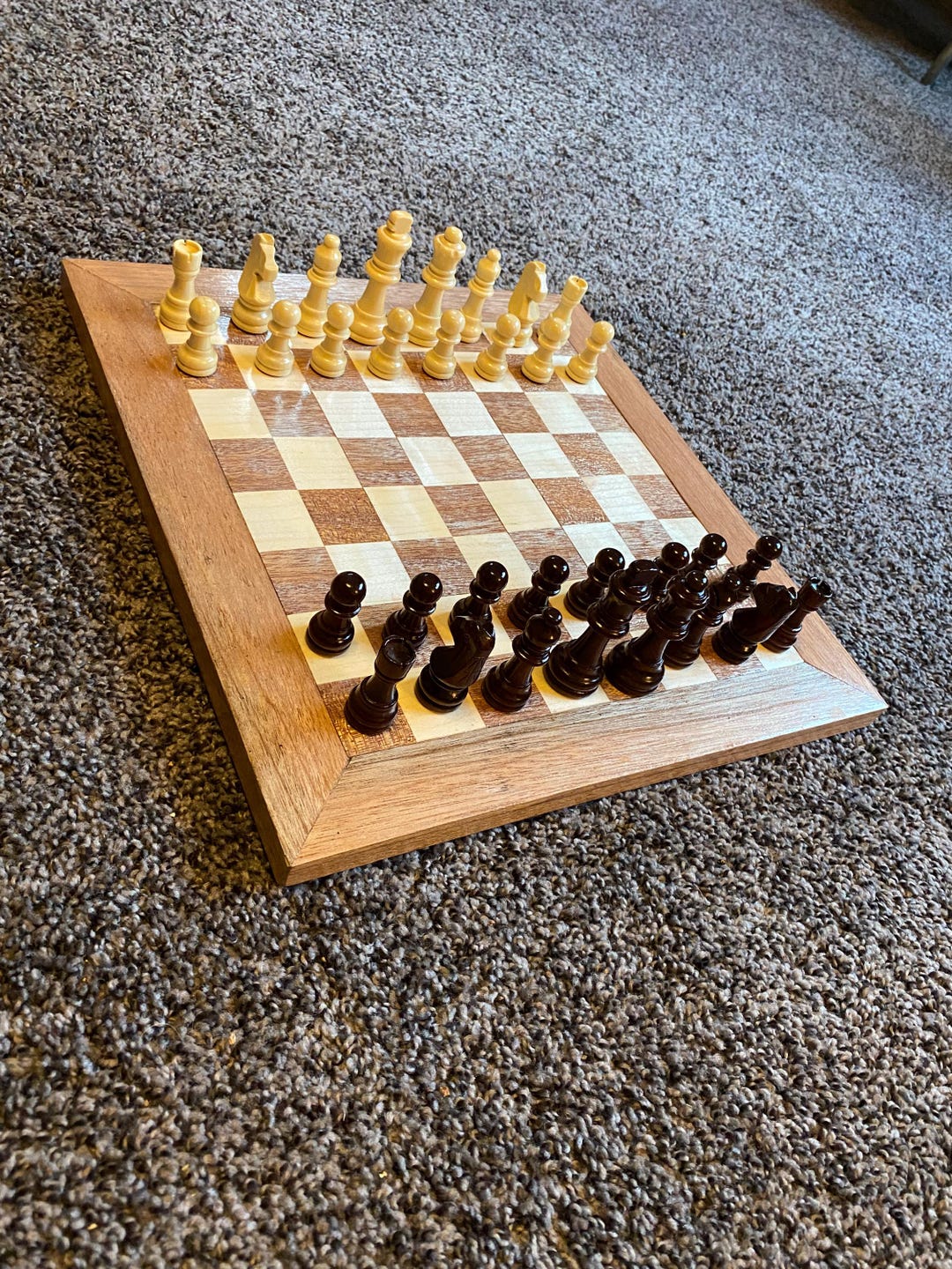 Mahogany & Aspen Wooden Chess Board, 1.5'' Squares, 16'' Wide. Board ...