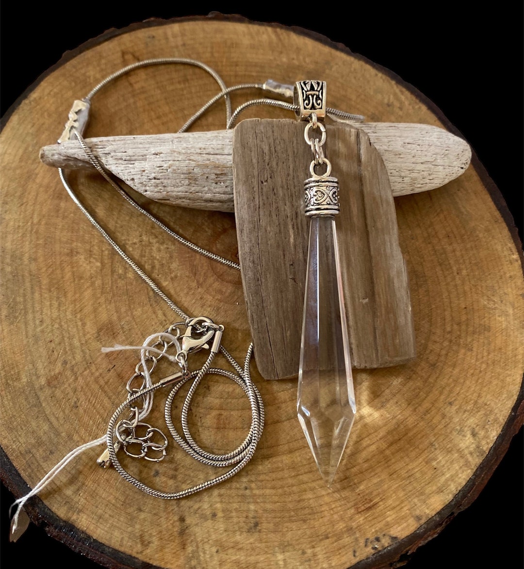 Long Crystal Prism Pendant Necklace - Etsy