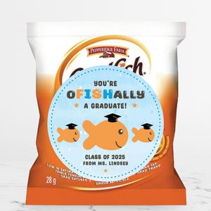 Goldfish Graduation Party Favors Stickers, Graduation Favors Label ...