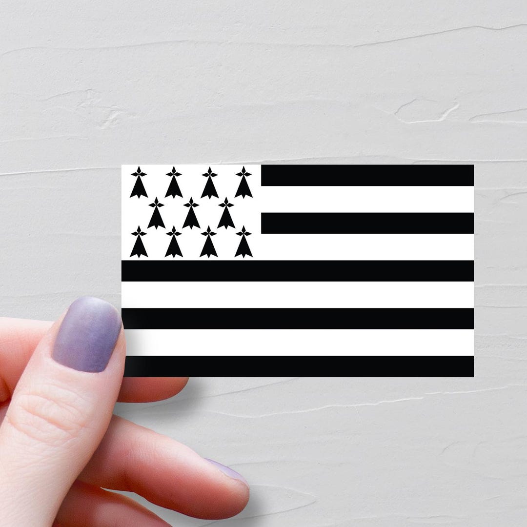 Brittany Flag Sticker, Vinyl Travel Stickers, Breton Bretoned Vretoned ...