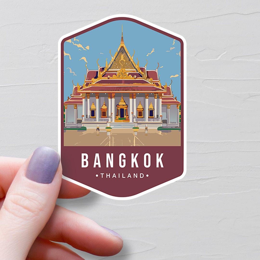 Bangkok Sticker, Vinyl Travel Stickers, Thailand Stickers, Asia ...