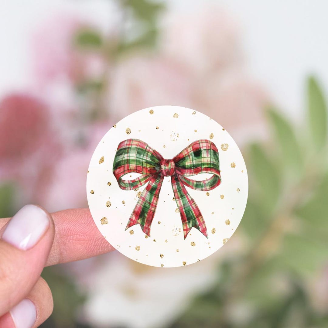 Round Christmas Stickers, Christmas Envelope Seals Stickers, Christmas ...