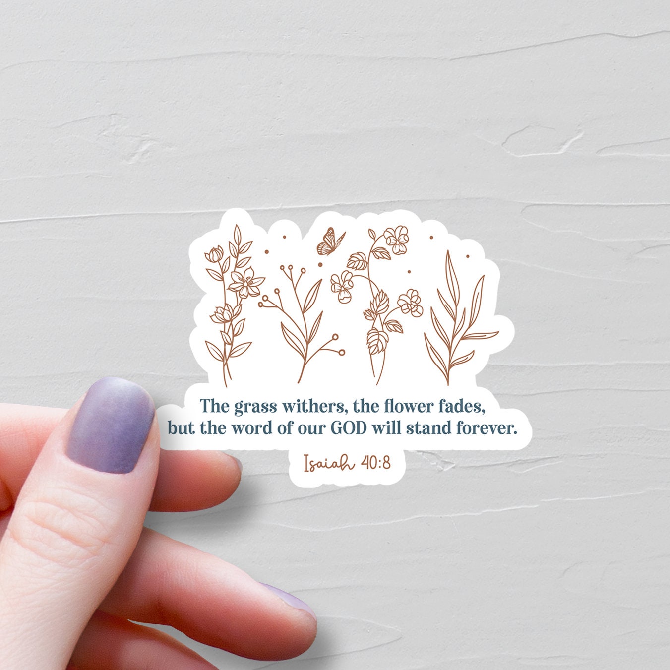 Isaiah 40:8 Sticker, Vinyl Christian Stickers, Water Bottle Stickers ...