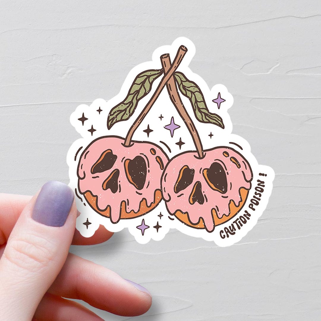 Poison Apple Sticker, Vinyl Stickers, Spooky Cute Stickers, Halloween ...