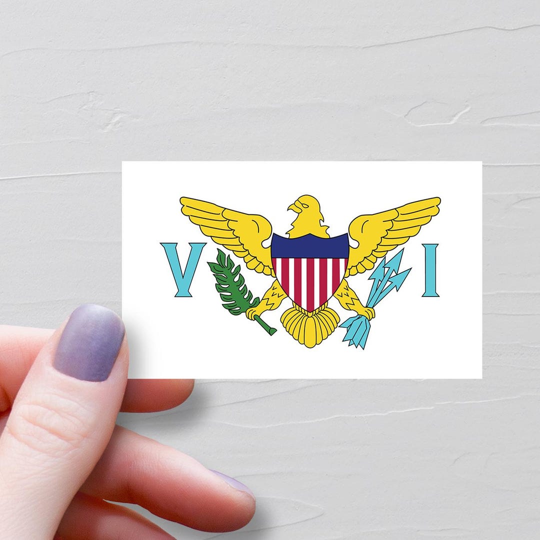 US Virgin Islands Flag Sticker, Vinyl Travel Stickers, Countries World ...