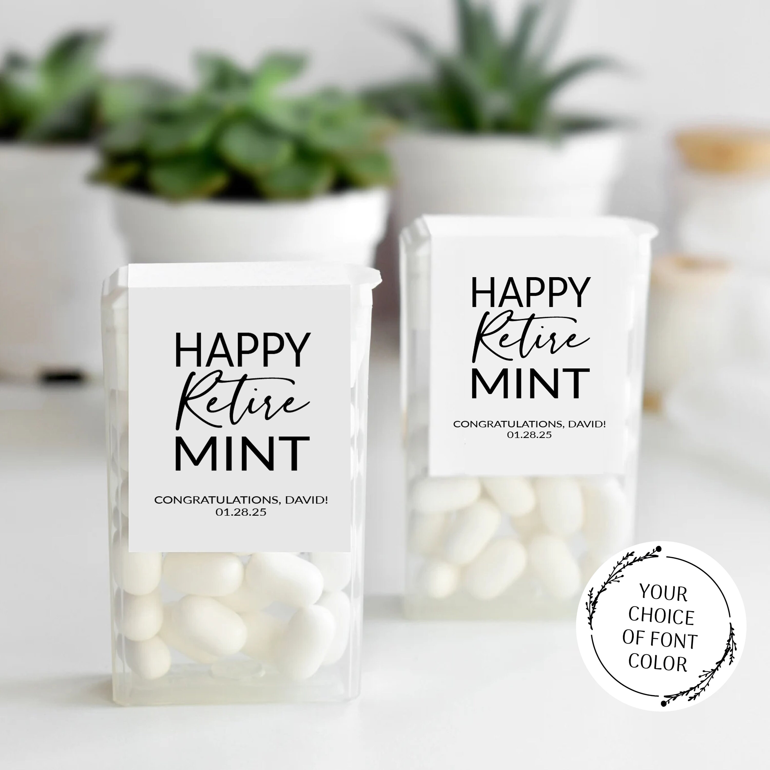 Mint Retirement Party Favors Labels, Happy Retiremints Stickers, Mint ...