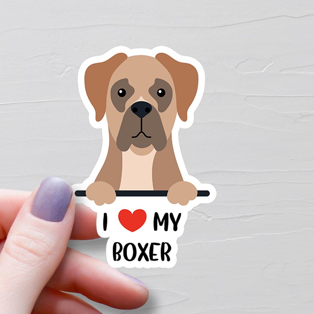 I Heart My Boxer Sticker, Vinyl Stickers, Boxer Stickers, Boxer Gift ...