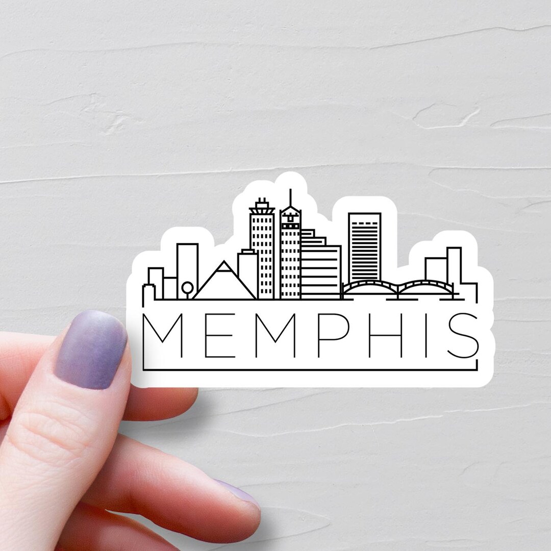 Memphis Sticker, Vinyl Stickers, Travel Stickers, Memphis City Skyline ...