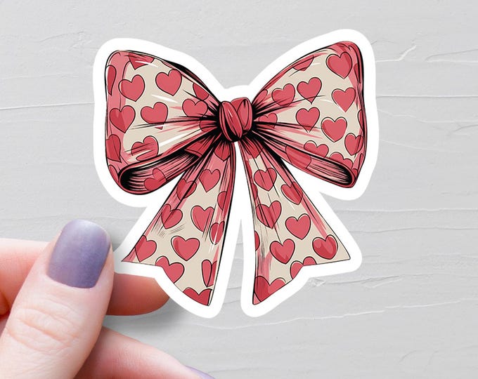 Valentine's Day Red Heart Kitten Sticker Waterproof, Cherry, Kiss ...