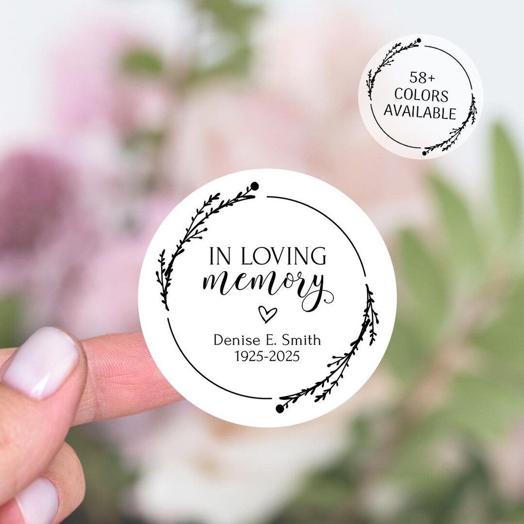 Celebration of Life Favor Labels, Personalized in Loving Memory ...