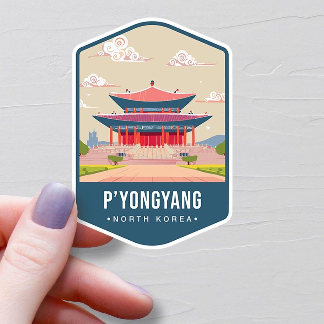 Pyongyang Sticker, Vinyl Travel Stickers, North Korea Stickers, Asia ...