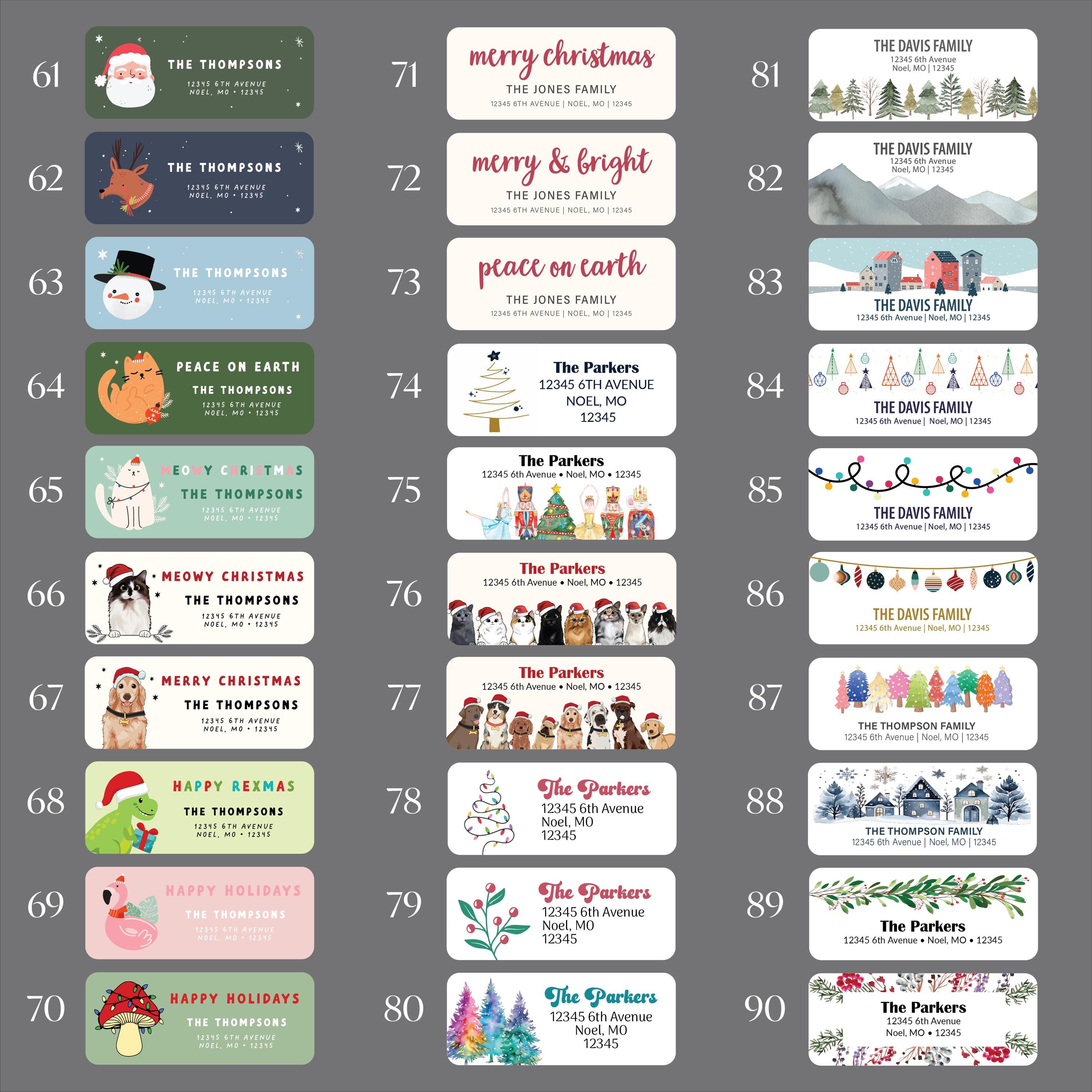 Personalized Christmas Address Labels, Modern Art Deco Holiday Envelope ...