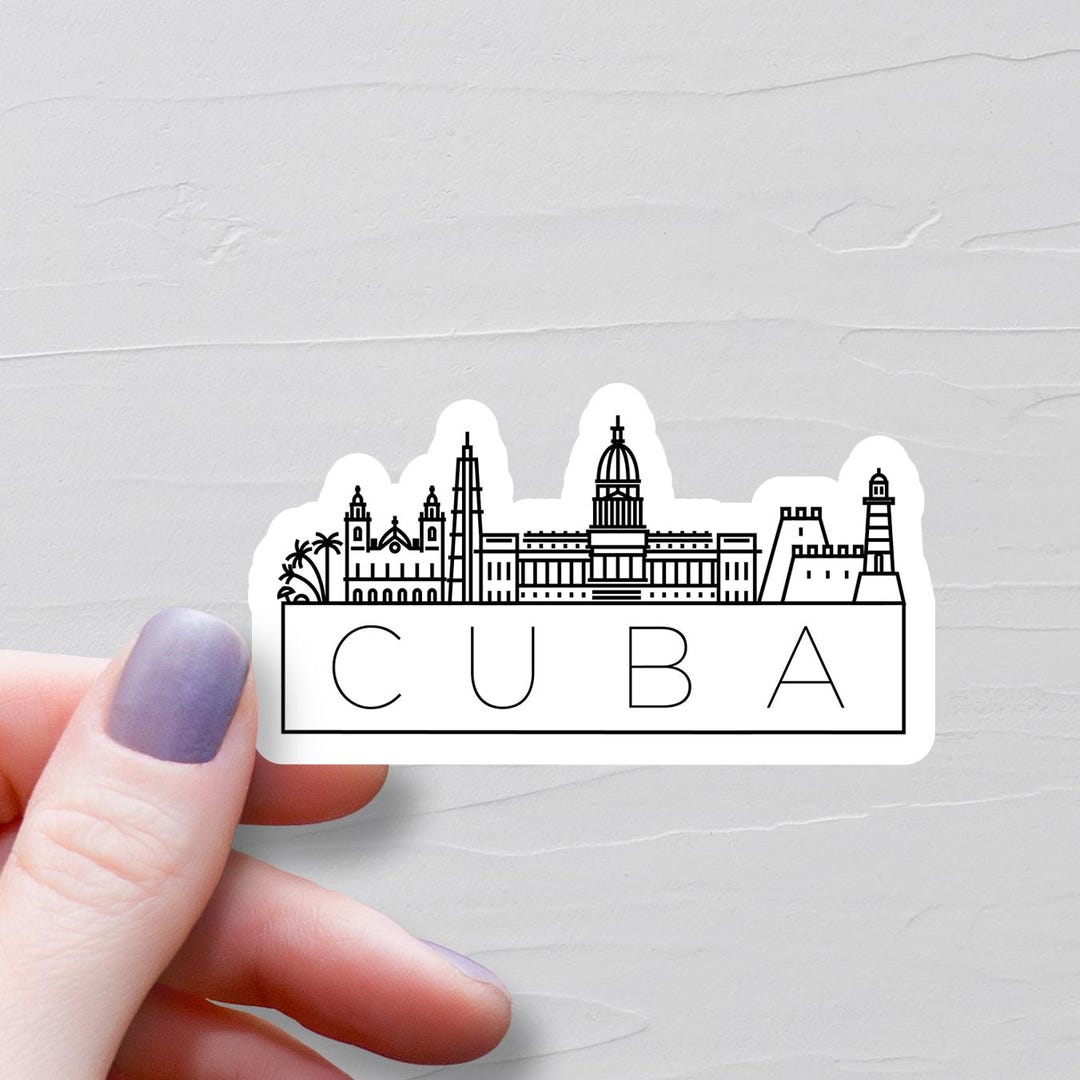 Cuba Sticker, Vinyl Stickers, Travel Stickers, Cuba Landmarks Skyline ...