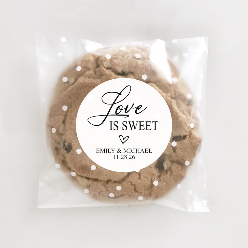 Love is Sweet Wedding Favor Stickers, Personalized Wedding Candy Favor ...