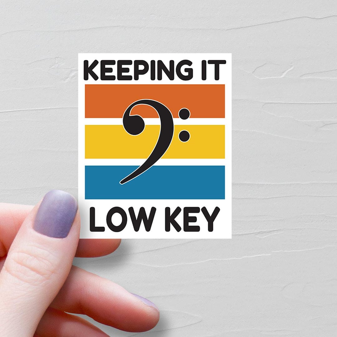 Bass Clef Sticker, Vinyl Stickers, Keeping It Low Key, Music Stickers ...