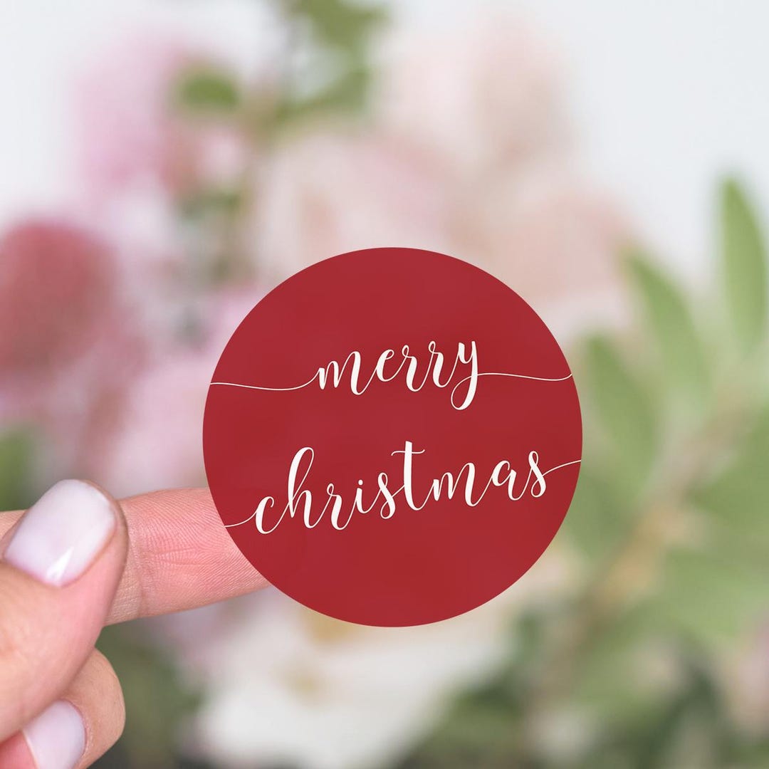 Round Christmas Stickers, Christmas Envelope Seals Sticker, Minimalist ...