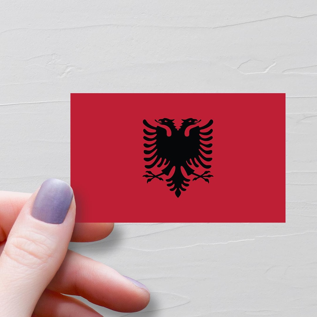 Albanian Flag Sticker, Vinyl Travel Stickers, Flag of Albania Sticker ...