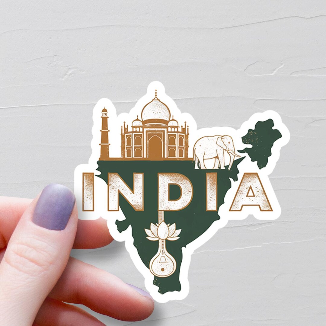 Country of India Sticker, Vinyl Stickers, India Travel Stickers, India ...