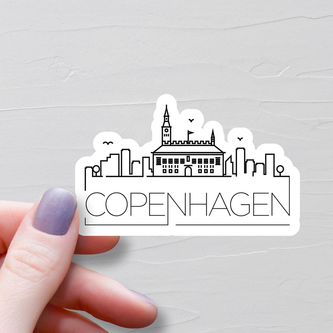 Copenhagen Sticker, Vinyl Travel Stickers, Denmark Sticker, European ...