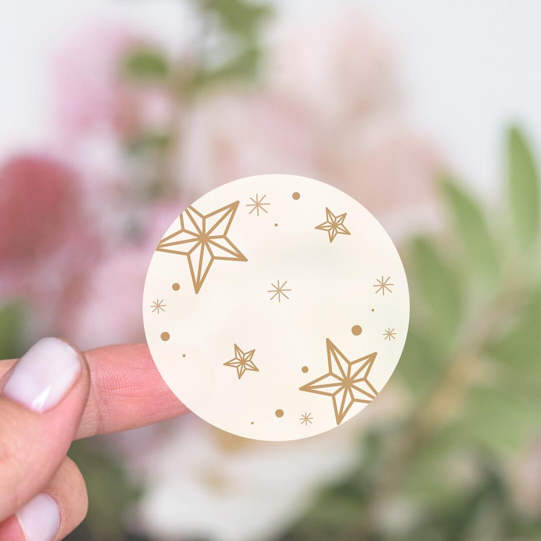 Round Christmas Stickers, Christmas Envelope Seals Stickers, Modern ...