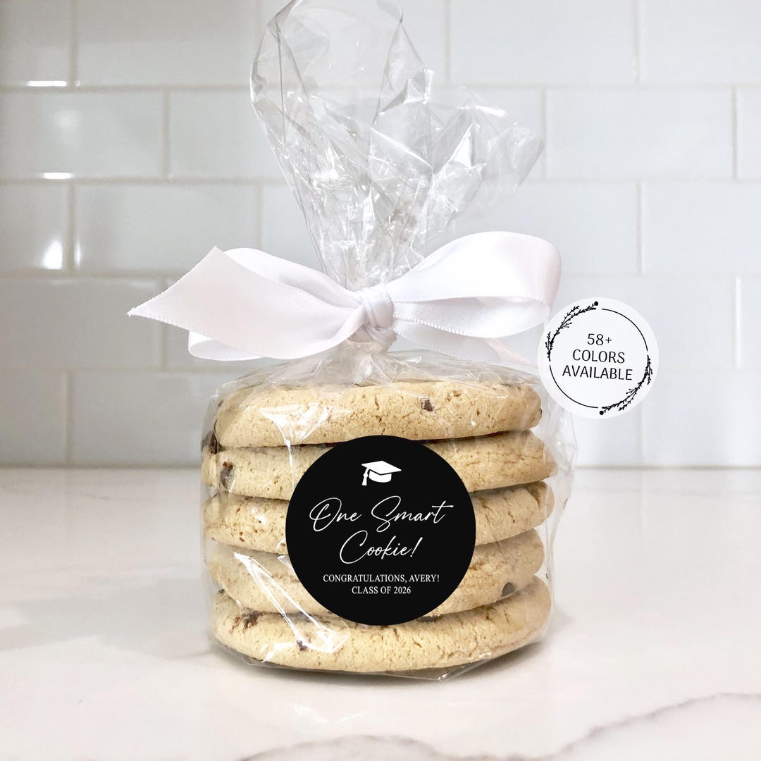 Personalized Graduation Stickers One Smart Cookie Class of 2026 Cookie ...
