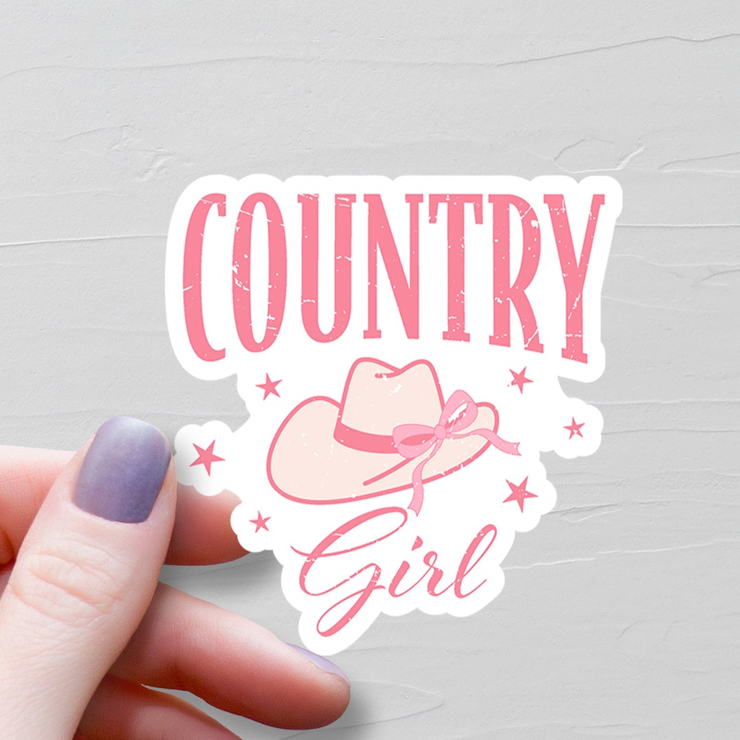 Country Girl Sticker, Vinyl Stickers, Pink Coquette Stickers, Water ...