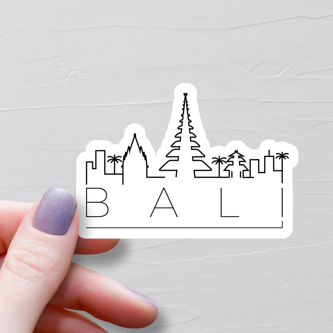 Bali Sticker, Vinyl Travel Stickers, City Skyline Indonesia Stickers ...