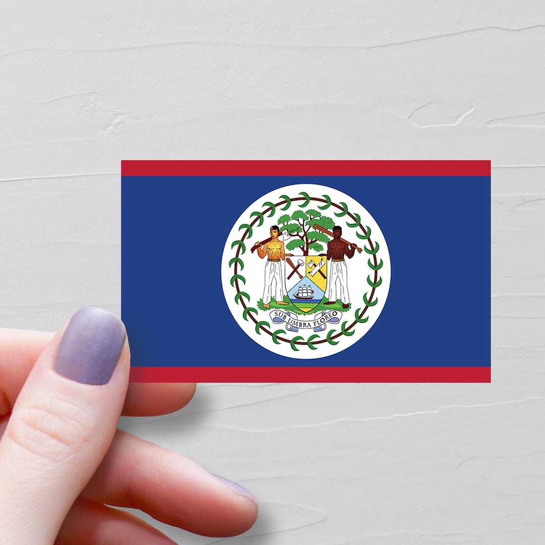 Belizean Flag Sticker, Vinyl Travel Stickers, Belize Flag, Water Bottle ...