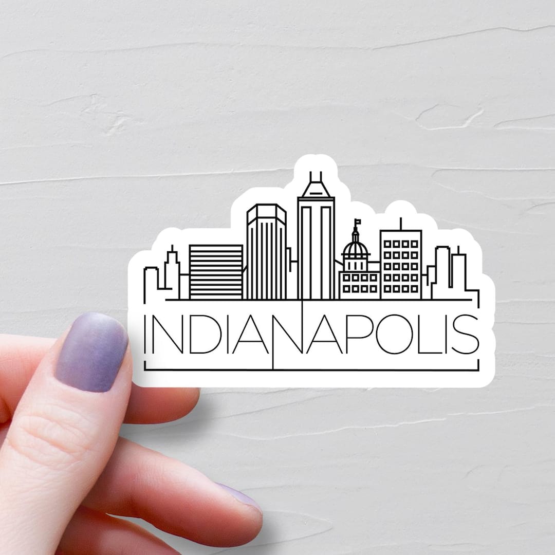 Indianapolis Sticker, Vinyl Stickers, Travel Stickers, City Skyline ...