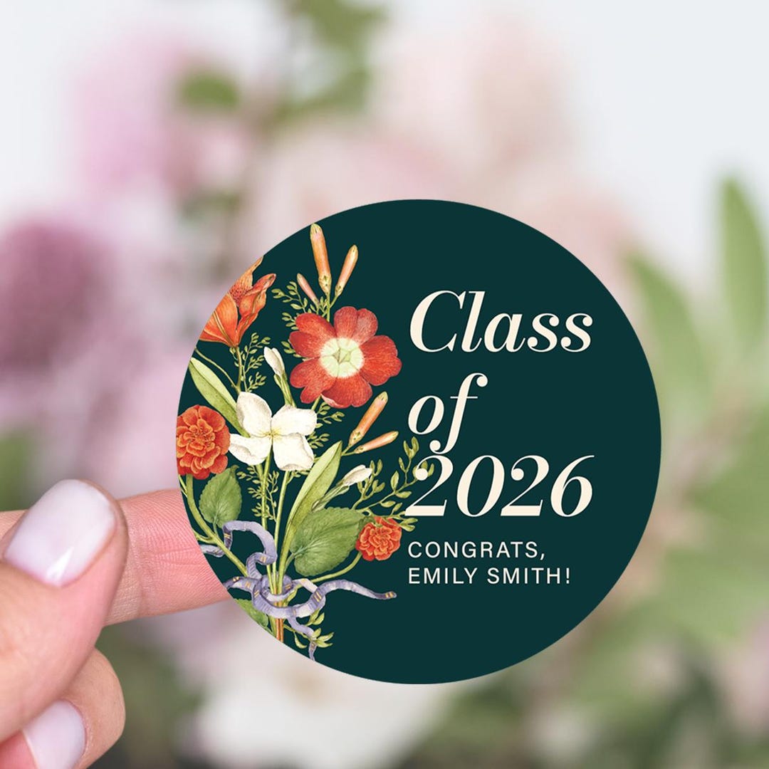 Graduation Favor Stickers Class of 2026, Personalized Graduation Party ...
