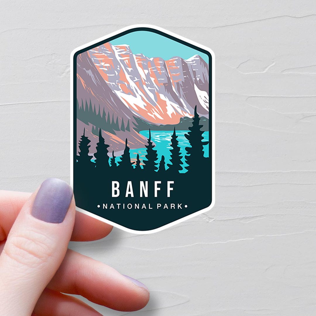 Banff National Park Sticker, Vinyl Travel Stickers, Province of Alberta ...
