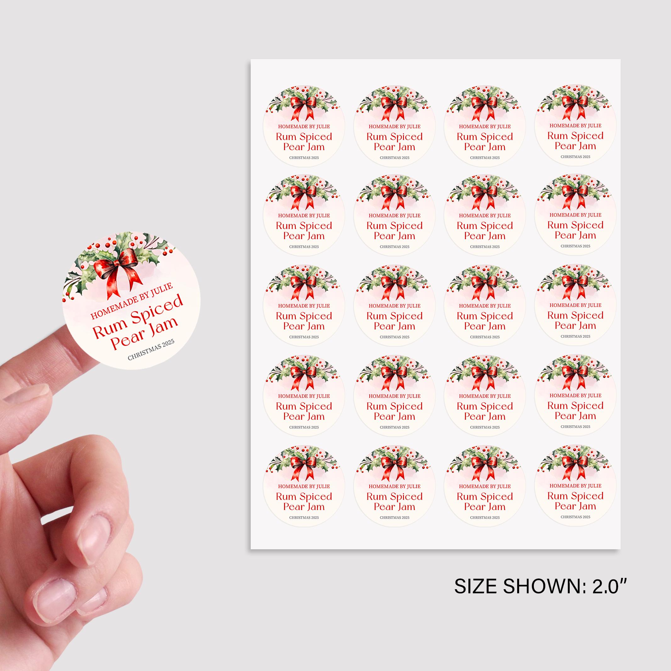 Christmas Canning Labels, Christmas Foodie Gift Labels, Mason Jar Lid ...