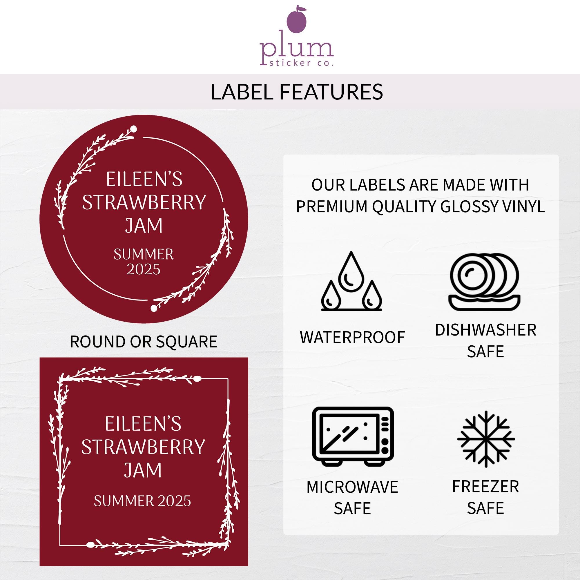 Custom Canning Labels, Personalized Mason Jar Lid Labels, Homemade Jam ...