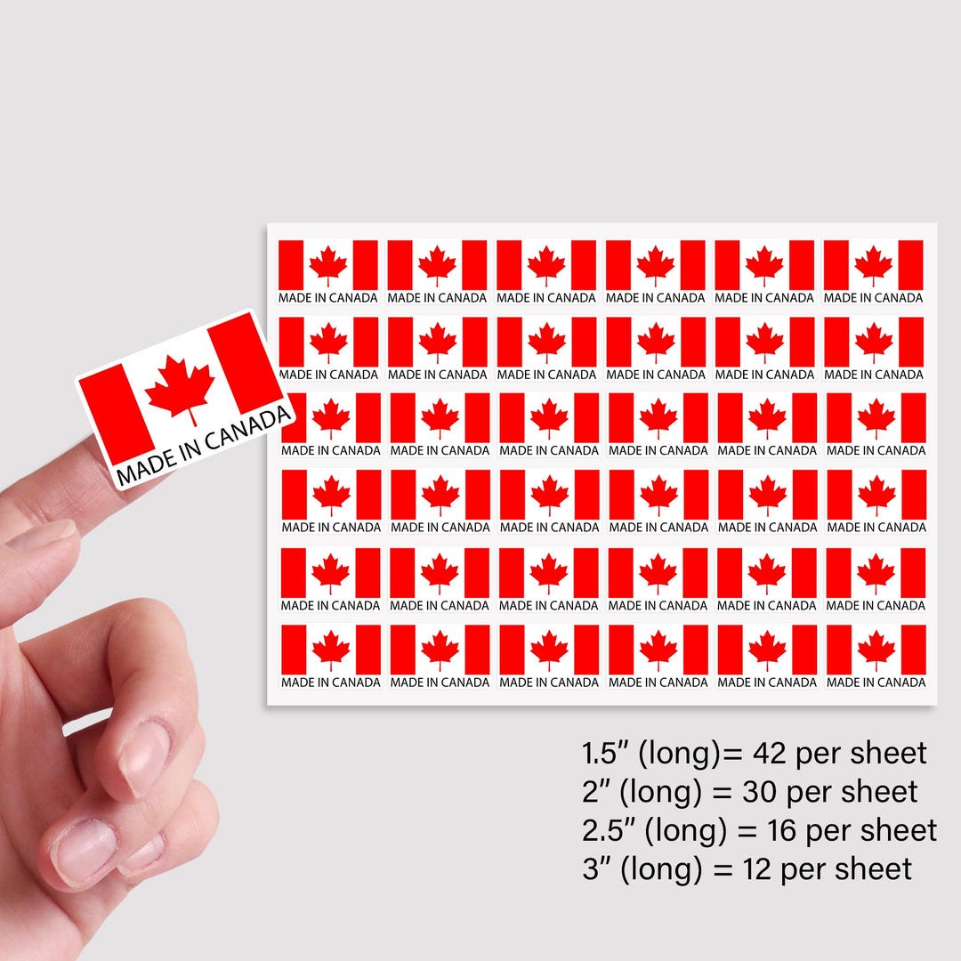 Made in Canada Stickers, Vinyl Shipping Stickers, Canadian Flag ...