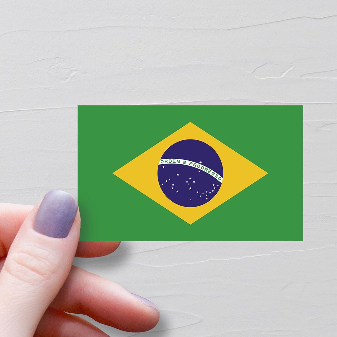 Brazilian Flag Sticker, Vinyl Travel Stickers, Flag of Brazil Sticker ...