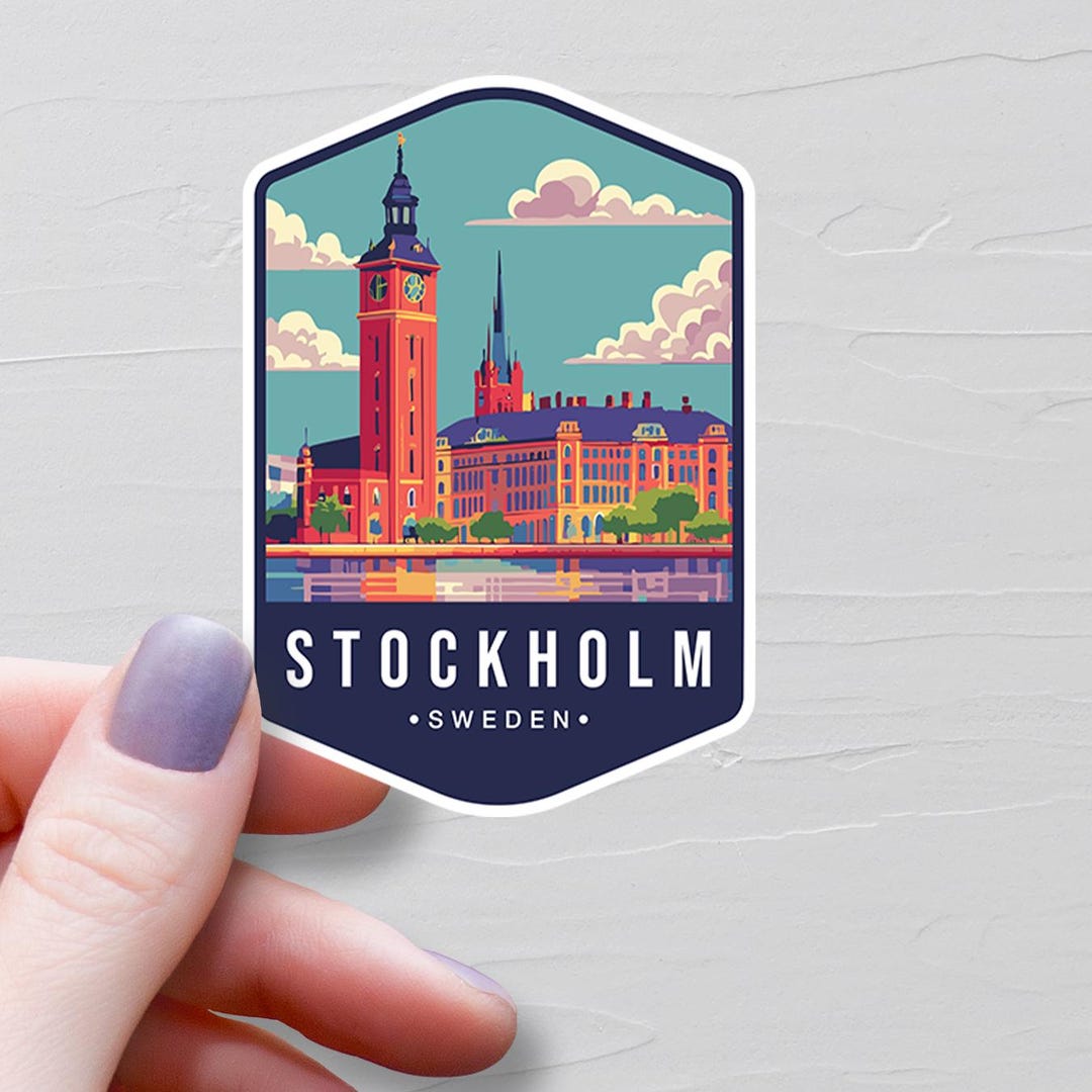Stockholm Sticker, Vinyl Travel Stickers, Sweden Stickers, European ...