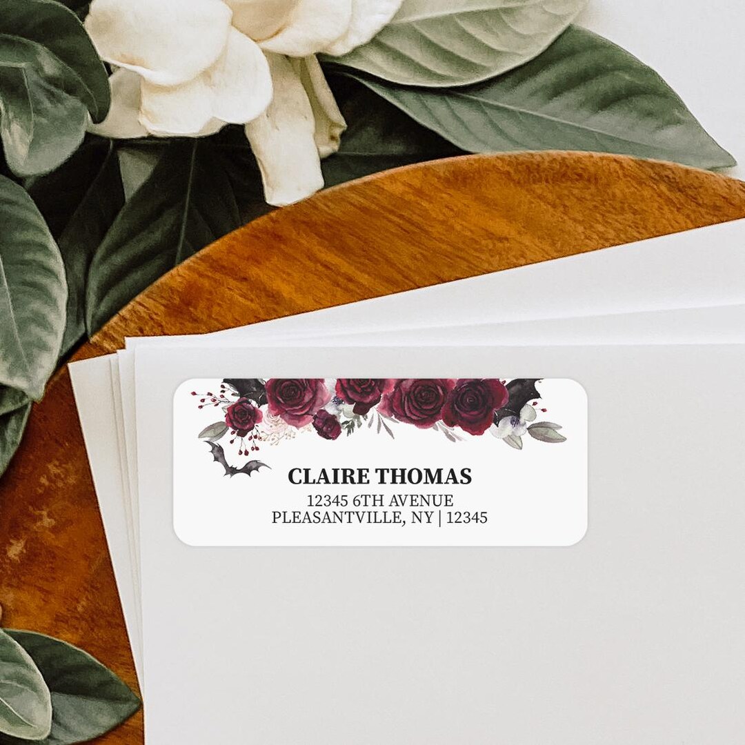 Personalized Gothic Return Address Labels, Envelope Stickers ...
